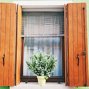 XLFAQXM 8 Pack Artificial Plants Flowers Grass Shrubs No Fade Faux Plastic Flowers Outdoor for Vases Farmhouse Garden Porch Patio Office Indoor Wedding Decoration Greenery Fake Plants (5#White)