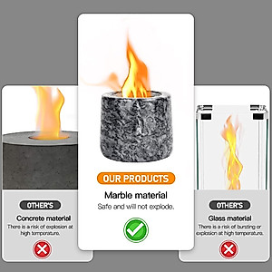 Tabletop Fire Pit, CANAGROW Indoor Outdoor Protable Mini Tabletop Fireplace Fire Bowl, Personal Ethanol Fireplace for Outside Patio Balcony, Fuel Tank & Silicone Pad Included, No Fuel