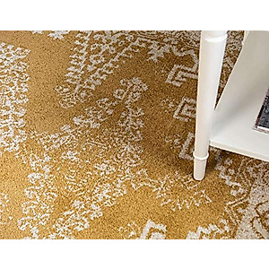 Unique Loom Utopia Collection Area Rug - Larissa (9'x 12' 2" Rectangle, Gold/ Ivory)