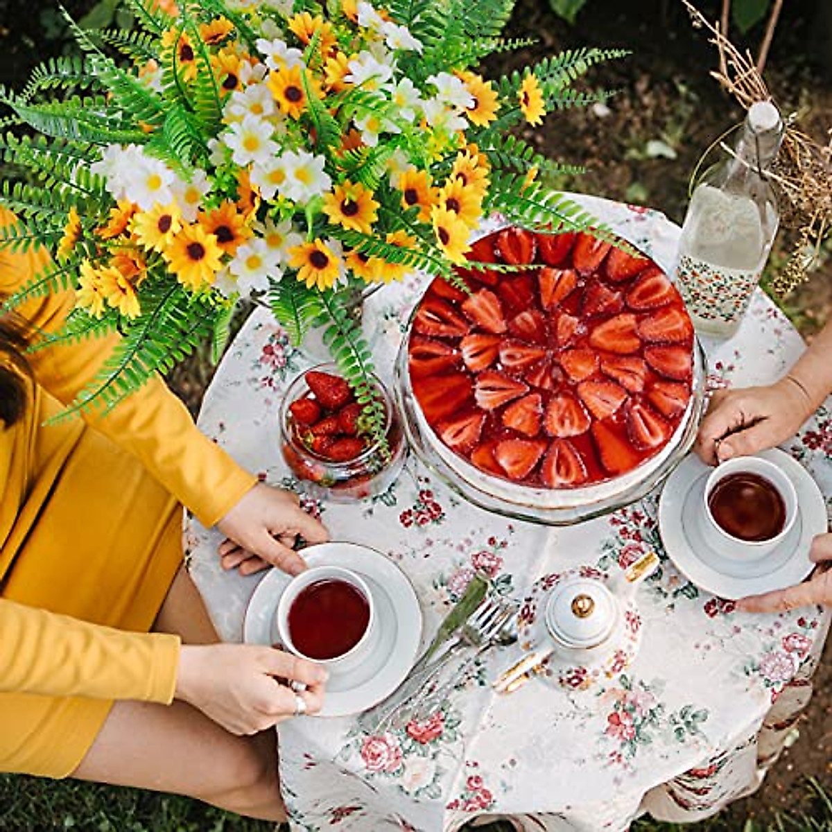 12 Bundles Artificial Fake Flowers for Outdoor Decoration,UV Resistant Faux Plastic Fabric Greenery Shrubs Plants for Hanging Planters Outside Porch Vase Home Window Decoration