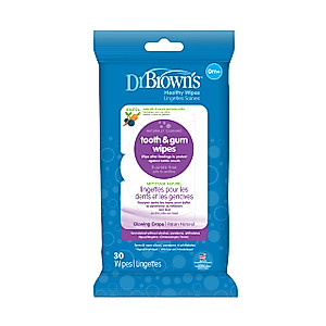 Dr. Brown's Tooth, Tongue and Gum Cleaner Wipes, 30 Count
