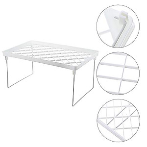 DOITOOL Foldable Cabinet Storage Rack Cosmetic Makeup Shelf Bathroom Countertop Organizer Kitchen Counter Storage Shelves Office Desktop Stationery Rack