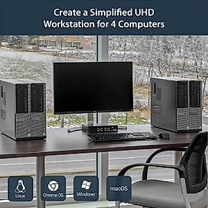 StarTech.com 4 Port DisplayPort KVM Switch - 4K 60Hz - Single Display - Dual Port UHD DP 1.2 USB KVM Switch with Integrated USB 2.0 Hub & Audio - Dell, HP, Apple, Lenovo - TAA Compliant (SV431DPUA2)