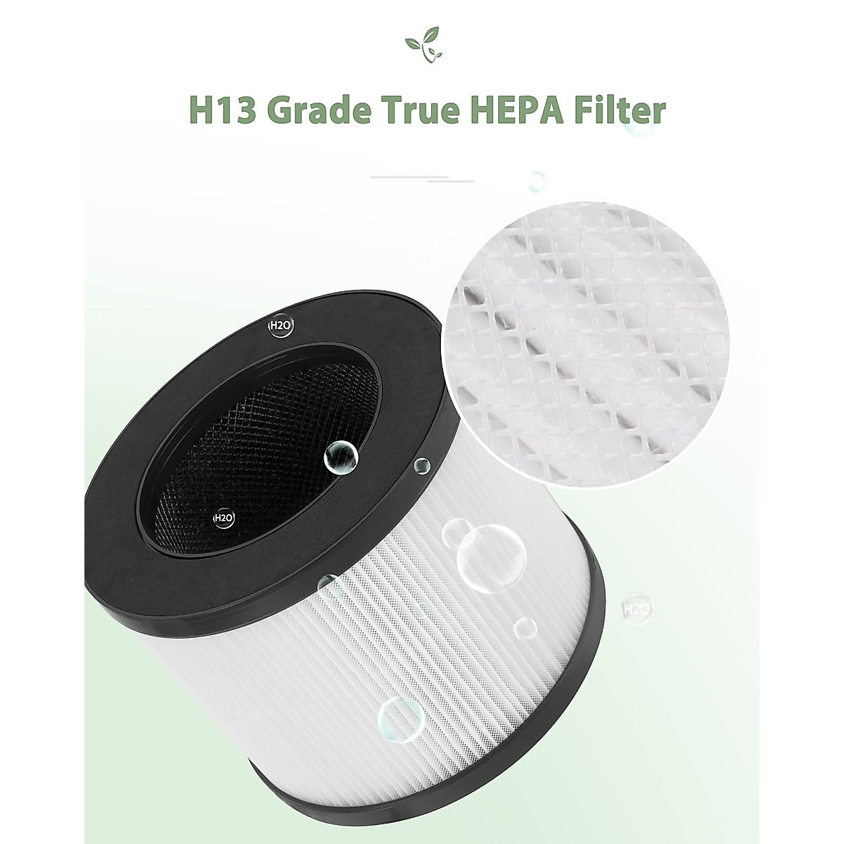 2-Pack Replacement Filter for Air Purifier, 3 in 1 with Pre-filter, H13 True HEPA Filter & Activated Carbon Filter