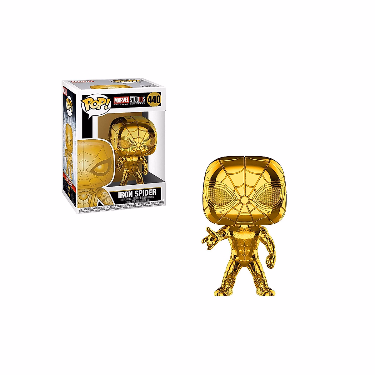 Funko Pop! Marvel: Studios 10 - Iron Spider (Chrome) Toy, Multicolor
