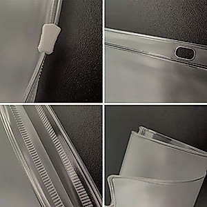 YoeeJob 3 Holes Clear PVC Zipper Binder Pocket Insert Pages Letter Size, 8 1/2"x 11 Loose Leaf Binder Filing Storage Bags 15 Per Pack