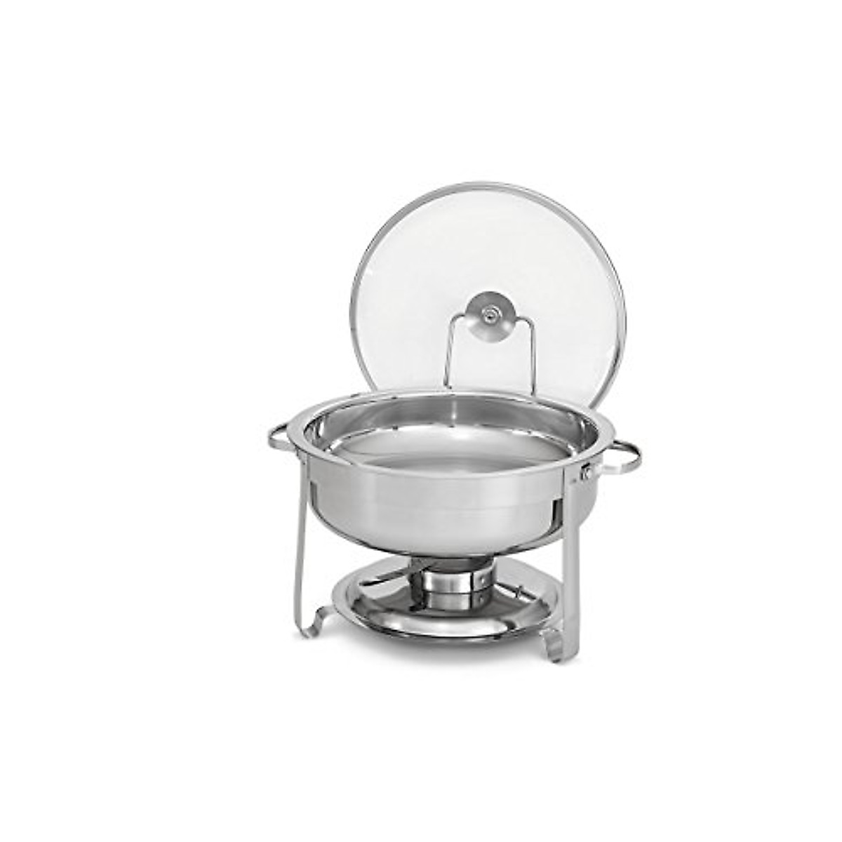 Artisan Stainless Steel Round Buffet Chafer with Glass Lid, 4-Quart Capacity