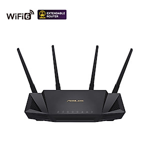 ASUS WiFi 6 Router (RT-AX3000) - Dual Band Gigabit Wireless Internet Router, Gaming & Streaming, AiMesh Compatible, Included Lifetime Internet Security, Parental Control, MU-MIMO, OFDMA