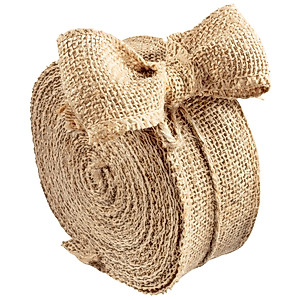 Idiy Natural Burlap Ribbons (2" Wide, 10 Yards) - No Wire,100% Jute - Great for DIY Crafts and Projects, Gift Wrapping, Wedding Decoration, and More!