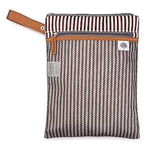 Parker Baby Cloth Diaper Wet Dry Bag - Waterproof Reusable Diaper Bag Accessory with Mesh Organizer and Zippered Pocket for Soiled or Wet Clothes, Diapers, Wipes, Swimsuits