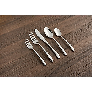 Cambridge Silversmiths Jude Mirror 45 Piece Flatware Set, Service for Eight, silver