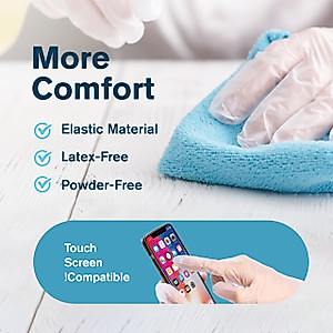 RIDEX Disposable Gloves Latex-Free Clear Vinyl Gloves [100-Count] Powder-Free All-Purpose Gloves, Dispenser Box Gloves 100 Pieces - Size Large Glove Medical