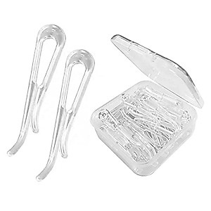 30 Pcs Clear Alligator Clips, Transparent U Shape Plastic Shirt Clips for Ties, Pants, Medal Ribbon - 1.5 inch/38mm