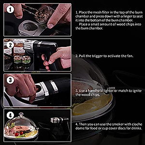 WITANHURST Wood Chips for Smoking Gun, Smoke Infuser Chips for Drink Smoker Box, Cocktail Smoker 6 PCS Variety Pack Includes Apple, Cotton, Pecan, Pear, Cherry and Hickory Wood Chips for Smoker Grill