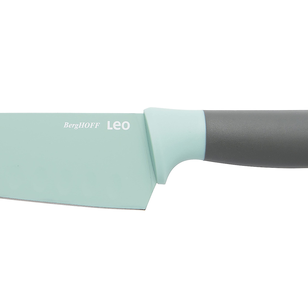 Berghoff LEO Non-stick Stainless Steel Wide Blade Santoku Knife 6.75" Mint PP Fitted Protective Sleeve Multifunctional Knife Soft-touch PP Soft Grip Handle