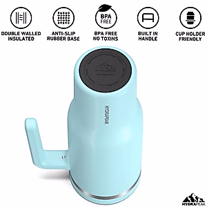 Hydrapeak Voyager 40 oz Tumbler with Handle and Straw Lid | Reusable Stainless Steel Water Bottle Travel Mug Cupholder Friendly | Insulated Cup (Black Leopard)