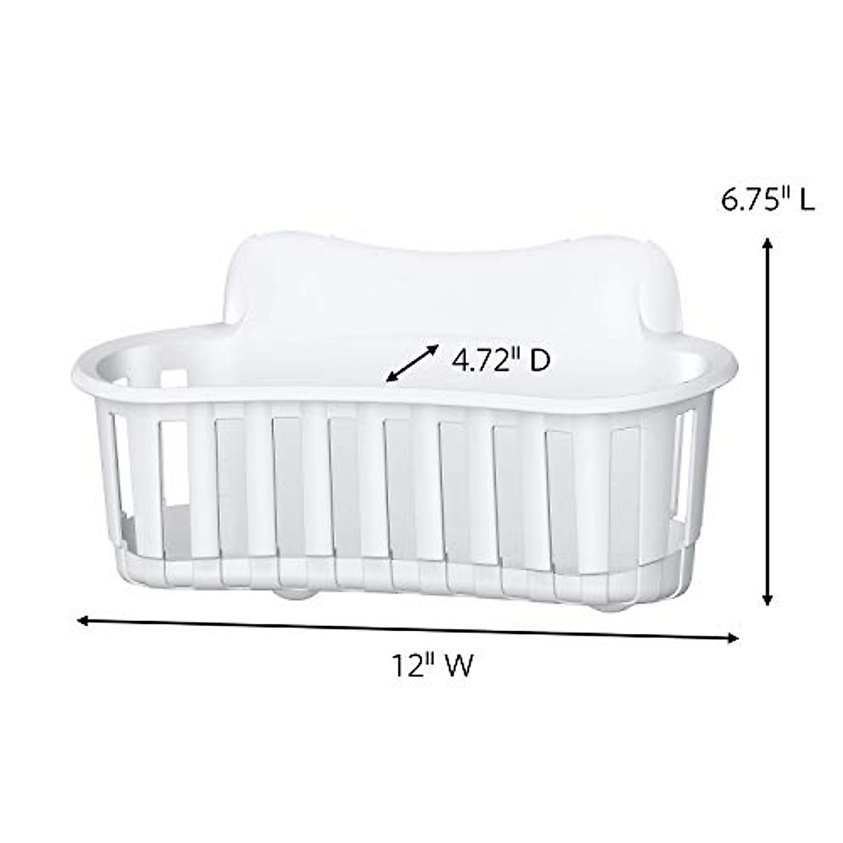 Command Under Sink Cabinet Caddy, Holds up to 7.5 lbs, 1-Caddy, 4-Strips, Organize Damage-Free & Large Caddy, Clear, with 4 Clear Indoor Strips, Organize Damage-Free