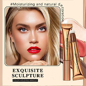 NewBang 3pcs Contour Beauty Wand Blush Highlighter Contouring Stick Set With Cushion Applicator Liquid Cream Face Rouge Bronzer Luminizers Pen Trio Smooth Blendable Moisturizing Waterproof Makeup