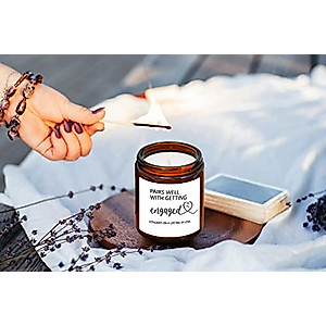 Scented Candle, Pairs Well with Getting Engaged Candles Gifts for Wedding,Engagement，Soy Candles for Home Scented, Home Decorations, Aromatherapy Candles, Amber Jar Candles(058CGY)