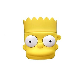 Aikeduo for Airpods 2 Case Cute Funny Cartoon Character Simpsons Cartoon Unique Cover Cool Keychain Skin Fashion Animal White Bear Cases for Girls Kids Teens Boys for Airpods 1 Case (Simpsons)