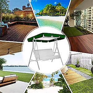 TINVHY Swing Canopy Cover, Outdoor Patio Swing Canopy Blocking Sunshade, Porch Top Cover for Patio Yard Seat Furniture Three-Seater Outdoor Garden Swing Cover Canopy