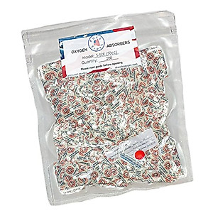 PackFreshUSA: 250 Pack - 50cc Oxygen Absorber Packs - Food Grade - Non-Toxic - Food Preservation - Long-Term Food Storage Guide Included