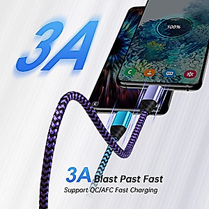 Android Auto USB C Cable Type C Charger USB Data Transfer Cable Fast Charging for Samsung Galaxy S23/A23/A14/A53/A03S/A13/A73/A52S/S22 Ultra/S21+/S21FE/S20/S10 Plus/S9/A10e/A51/A71/A33/A32, 3FT 2Pack