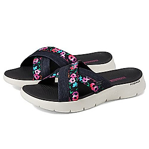 Skechers womens Go Walk Flex Sandal-blossoms Sandal, Black, 9 US