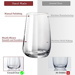 Highball Glasses Set of 4, Tall Drinking Glasses 24oz Oversized Cocktail Glass Set. Lead-Free Crystal Glassware | Juice, Cocktails, Whiskey, Mojito, Iced Tea, Beer for Kitchen, Bar, Restaurant