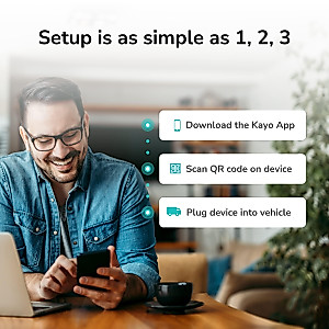 Kayo Business Fleet, GPS Tracker for Vehicles, 4G LTE & 5G, Real-Time GPS Tracking, 14-Day Free Trial, Simple Activation, Simple Plug-in Car GPS Tracker