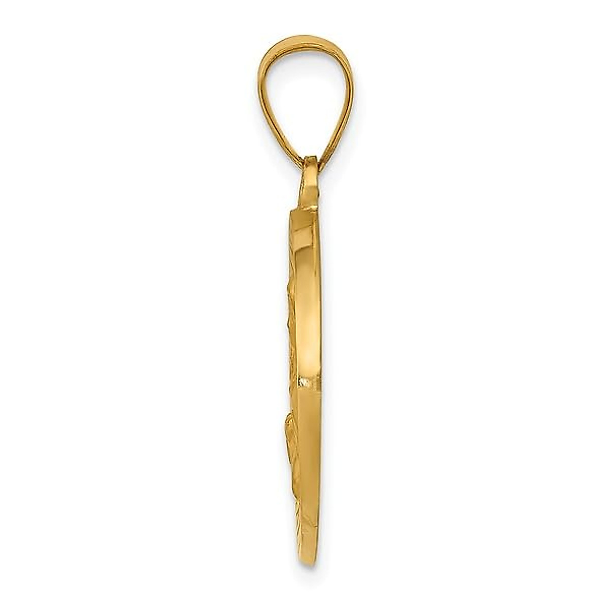 IceCarats 14K Yellow Gold Saint Cecilia Medal Necklace Charm Pendant Only