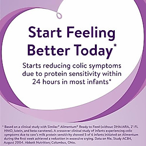 Similac Alimentum with 2'-FL HMO Hypoallergenic Infant Formula, for Food Allergies and Colic Due to Protein Sensitivity, Ready-to-Feed Baby Formula, 8-fl-oz Bottle, Pack of 24