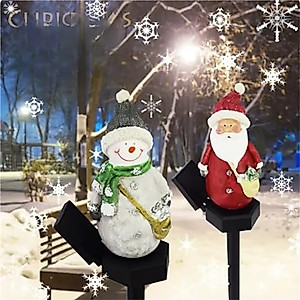 LIZHOUMIL Christmas Santa LED Solar Lights IP65 Waterproof Garden Landscape Lawn Lamp for Yard Patio Garden Pathway Porch Decor Santa