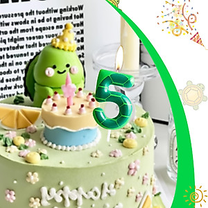 Green Birthday Candles Turtle Number 4,Number 4 Birthday Candle,Cartoon Party Decorations for Cake Toppers,Happy Birthday Candle,Ocean Turtle Theme Party Baby Shower Birthday Party Decorations