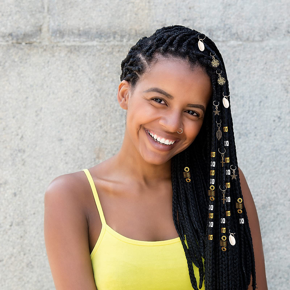 140 PCS Loc Hair Jewelry for Women Braids, Dreadlock Accessories Metal Sliver Gold Hair Cuffs Decorations