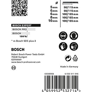 Bosch Professional 5X Expert SDS plus-7X Hammer Drill Bit Set (for Reinforced Concrete, Ø 5-10 mm, Accessories Rotary Hammer Drill)