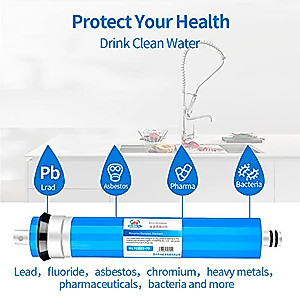 Cxztcl RO Membrane Replacement 100GPD Water Filter Cartrige Reverse Osmosis Membrane Replacement for Household Under Sink Water Purifier