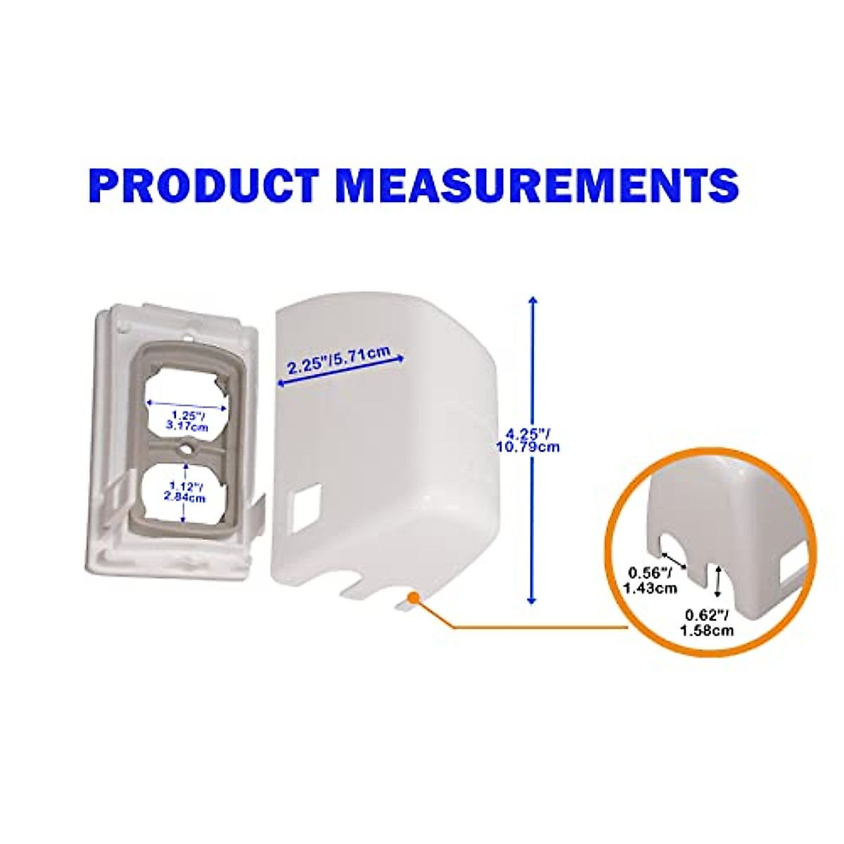 Dreambaby Dual Fit Outlet Plug Cover - Model L907 - Electrical Socket Guard for Standard and Decora, White, 2 Count (Pack of 1)