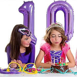 Xihuimay Number 10 Balloons 40 inch Digital Balloon Alphabet 10 Birthday Balloons Digit 10 Helium Balloons Big Balloons for Birthday Party Supplies Wedding Bachelorette Bridal Shower, Purple Number 10