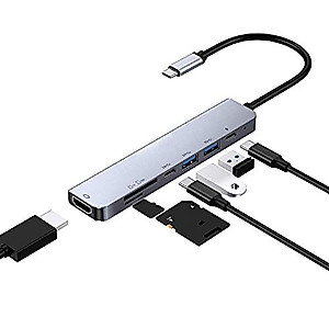 High Resolution Type‑C Hub Docking Station Easy to Carry Plug and Play Multifunction for PC