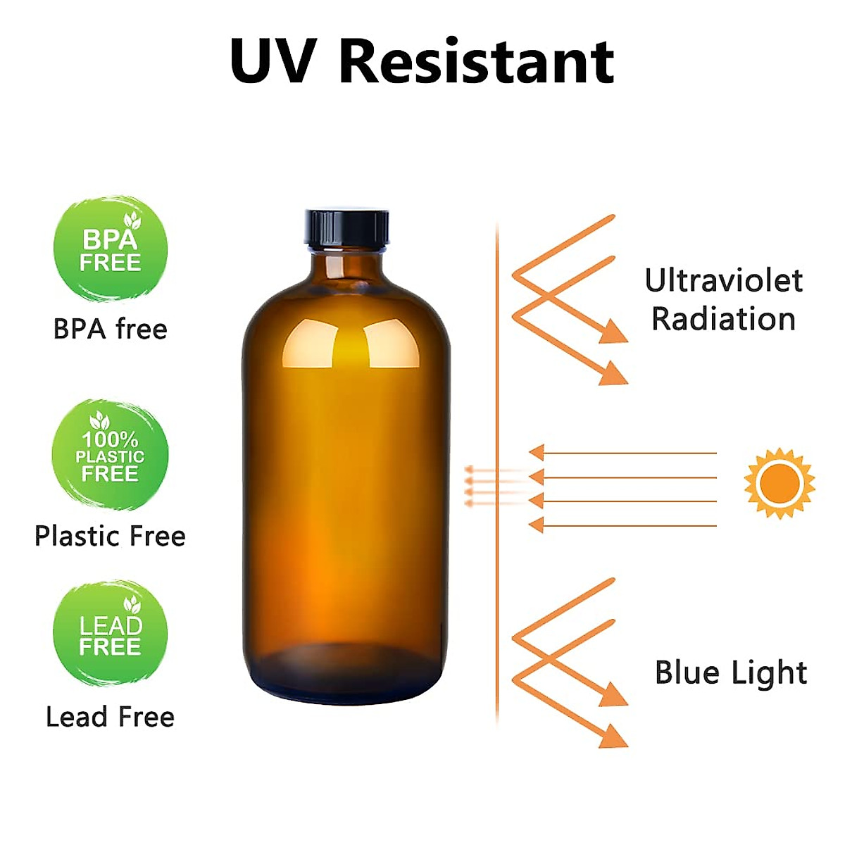 Amber Glass Spray Bottles, 3 Pack 8 Oz Amber Spray Bottles, Refillable Empty Spray Bottles with Adjustable Nozzle, for Essential Oils, Cleaning Solutions, Aromatherapy, Facial Hydration, Hair Mister