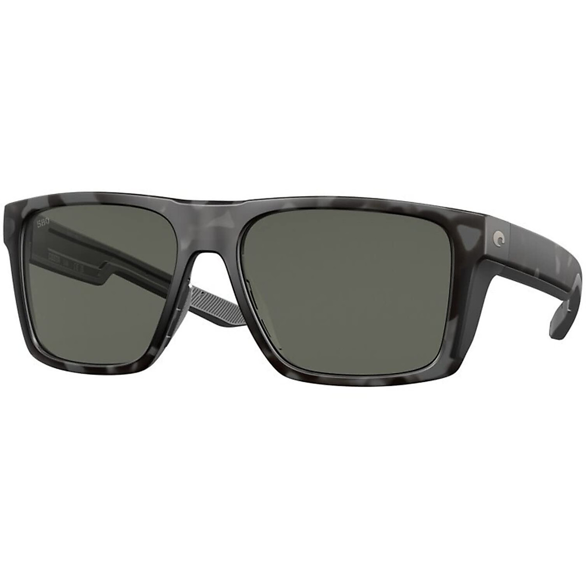 Costa Del Mar Mens Lido Square Sunglasses, Tiger Shark/Grey Polarized-580g, 57 mm