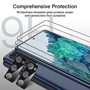 JETech Screen Protector for Samsung Galaxy S20 FE 6.5-Inch with Camera Lens Protector, Tempered Glass Film, Fingerprint ID Compatible, HD Clear, 2-Pack Each