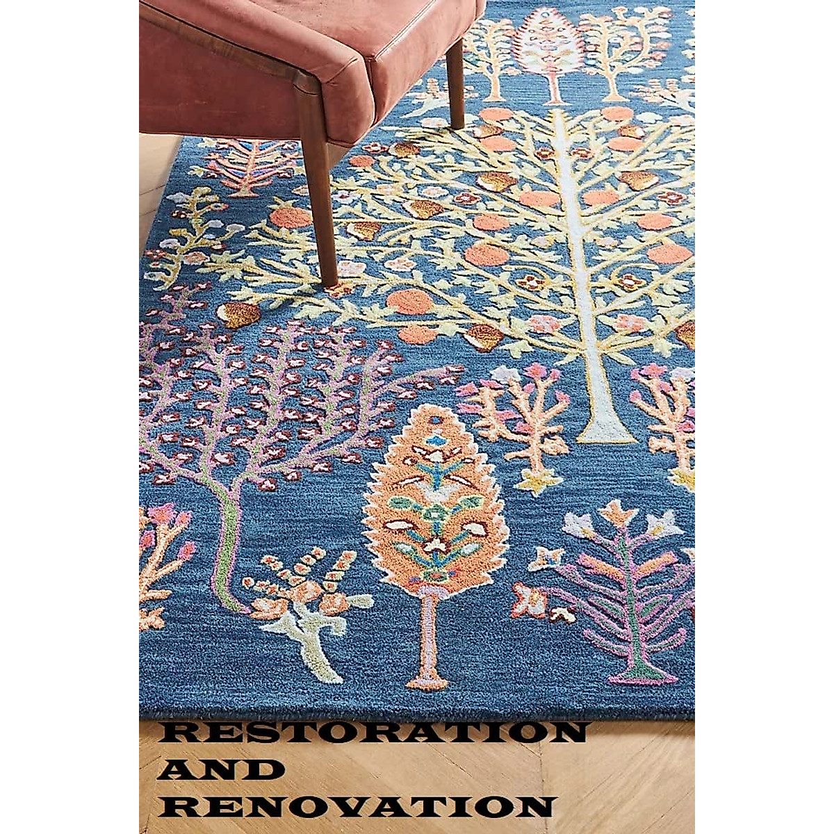 Restoration and Renovation New Summit Hand Made Area Rugs 100% New Zealand Wool Rugs (Navy, 12x9 ft)
