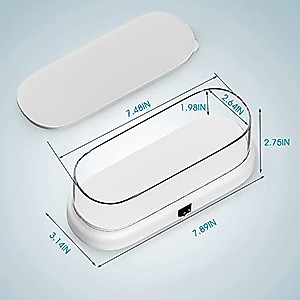 Villalive Hyper Jewelry Cleaner, Ultrasonic Cleaning Machine, 450ML High Capacity Cystal Clear Tank, Silver Cleaner for Ring, Earing, Glasses, Cosmetic Brush, Watches, Coins