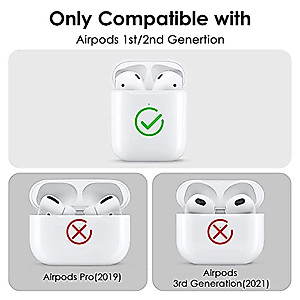 MZELQ Compatible with Airpods 1 Case, Airpods 2 Case Strawberry Cute Pattern, Soft TPU Airpods Case for Girls Women + 1* Mental Ring, Protective Airpods 1/2 Case