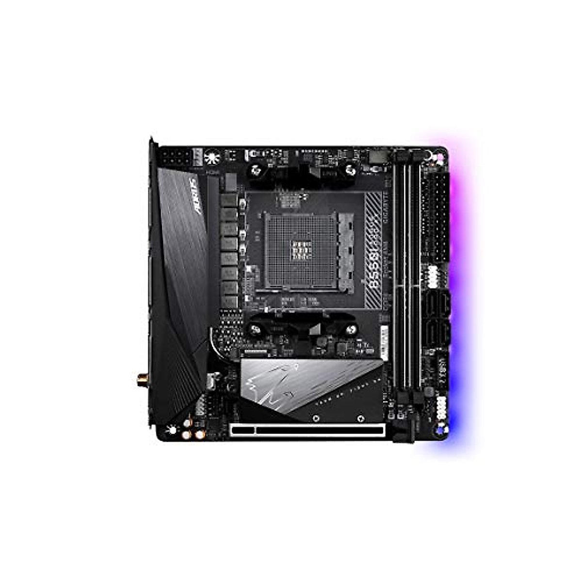 GIGABYTE B550I AORUS PRO AX (AM4 AMD/B550/Mini-Itx/Dual M.2/SATA 6Gb/s/USB 3.2 Gen 1/WiFi 6/2.5 GbE LAN/PCIe4.0/Realtek ALC1220-Vb/DisplayPort 1.4/2xHDMI 2.0B/RGB Fusion 2.0/DDR4/Gaming Motherboard)