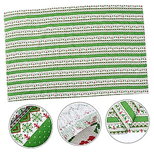 CORHAD Sheet Sewing Patchwork Stocking Christmas Printed Elk Green Quarters Linen Supplies with Art Scrap Bundles Wreath Reindeer DIY Pattern Fabric Bag Apron Bundle Quilting Doll Precut