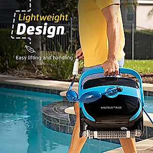 Dolphin Nautilus CC Plus Robotic Pool Vacuum Cleaner with Wi-Fi Control — Wall Climbing Capability  — Top Load Filters for Easy Maintenance — Ideal for Above/In-Ground Pools up to 50 FT in Length