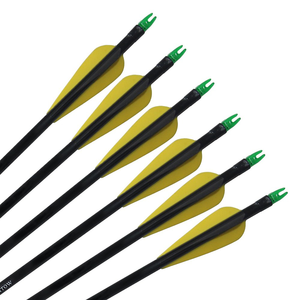 e5e10 12Pcs Fiberglass Arrows 31" Target Practice Arrows with Black and Yellow Fletches Unchangeable Sealed Tips for Recurve and Compound Bow Hunting Gift